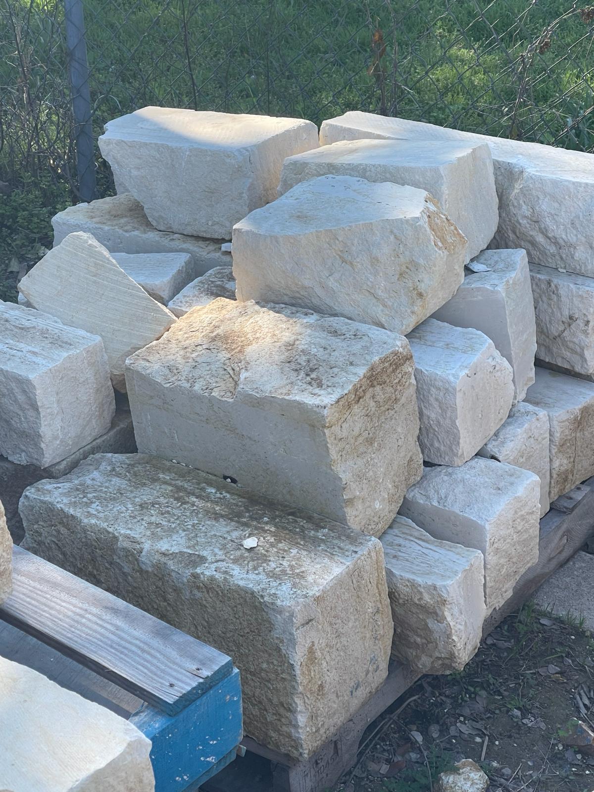 White Limestone Chop Blocks | AUSTIN WHOLESALE LANDSCAPE SUPPLY