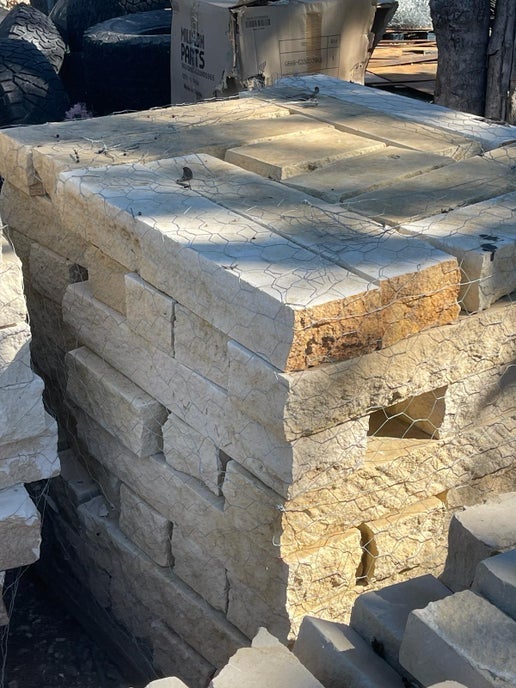 White Limestone Chop Blocks | AUSTIN WHOLESALE LANDSCAPE SUPPLY